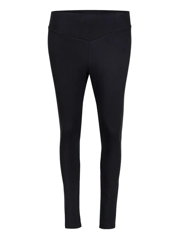 OH!ZUZA NIGHT&DAY Cotton Ribbed Yoke Leggings - Black