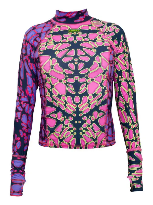 PALOMA LIRA Printed Lycra Top - Black/pink