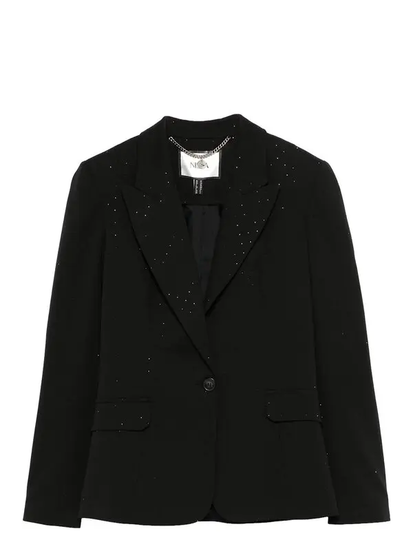 NISSA Crystal-embellished Fitted Blazer - Black