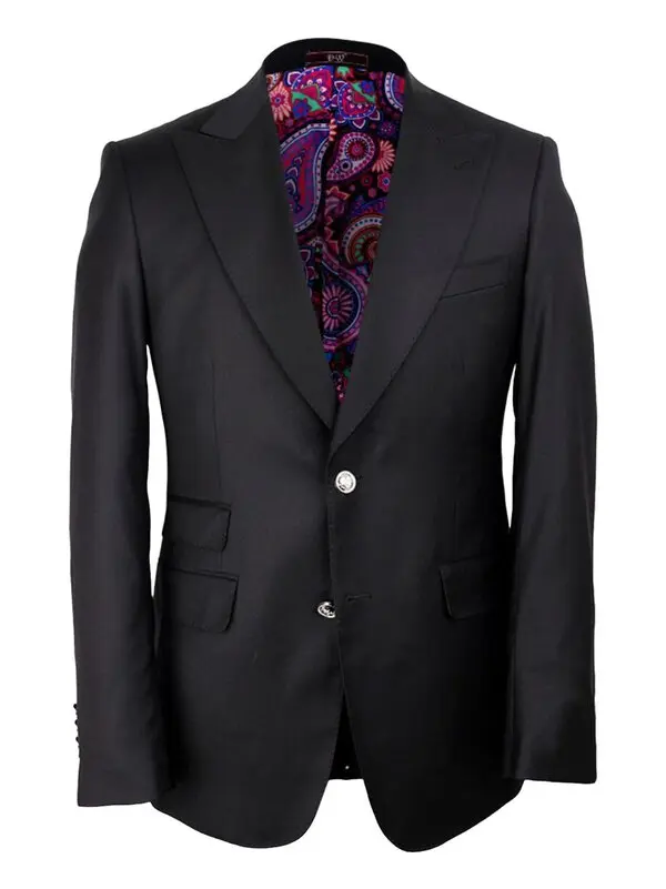 DAVID WEJ Aldo Single Breasted Peak Lapel Blazer - Black
