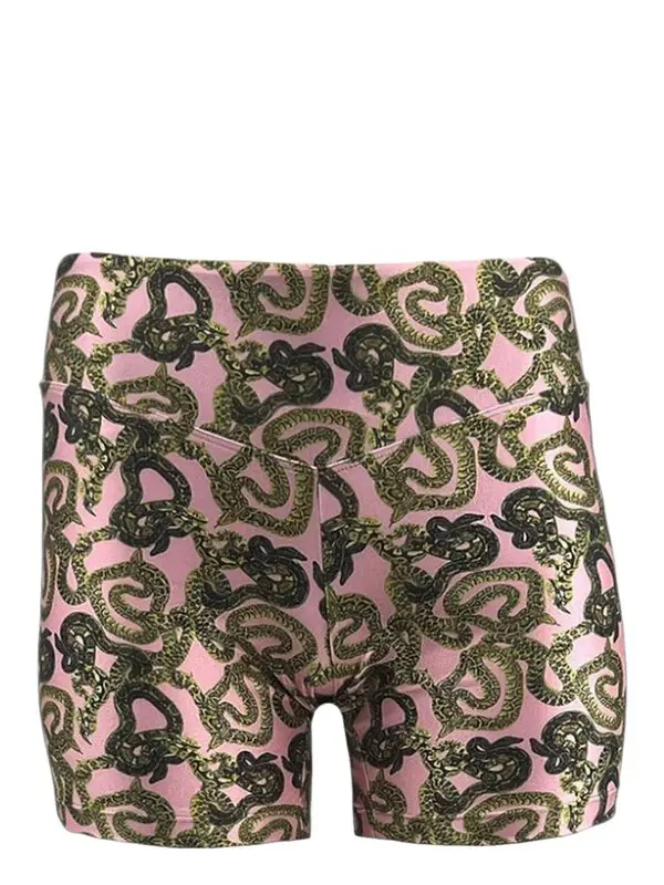 MONZLAPUR NEW YORK Snake Print Biker Short - Pink