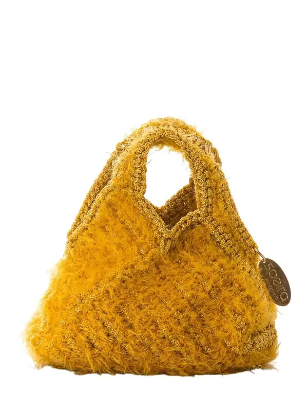 SPEIRA Mini Asymmetric Furry Handbag - Yellow