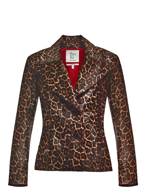 MAISON SEL Leopard-print Pony Hair Blazer - Brown