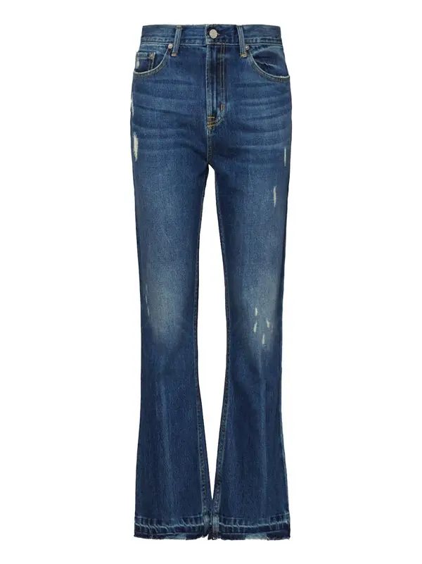 NOEND Farrah Kick Flare Jeans In Tulsa Wash - Blue
