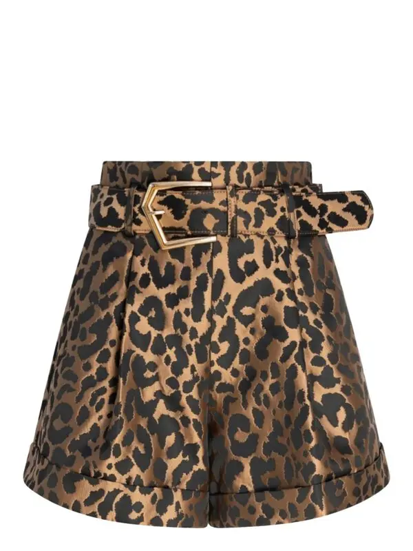 CIRCULAR PATH Buckle Shorts - Black/brown