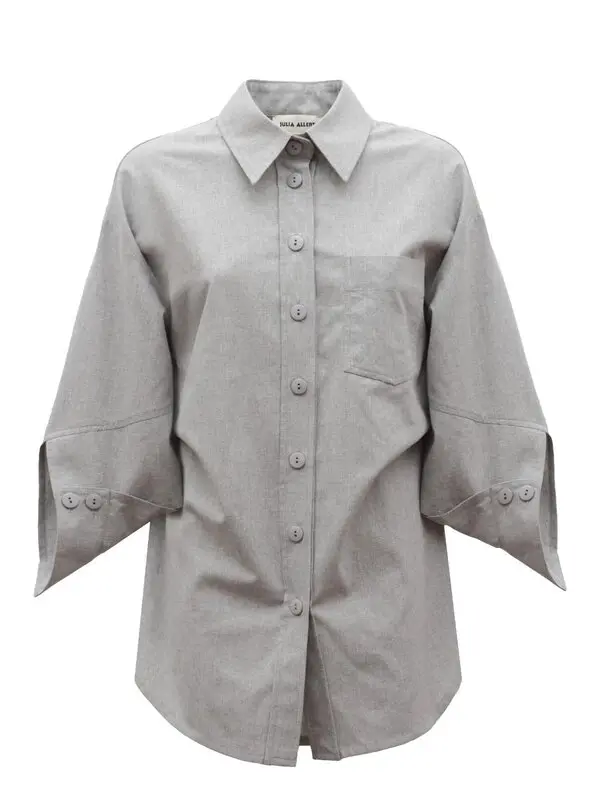 JULIA ALLERT Oversized Cotton Blend Shirt - Grey