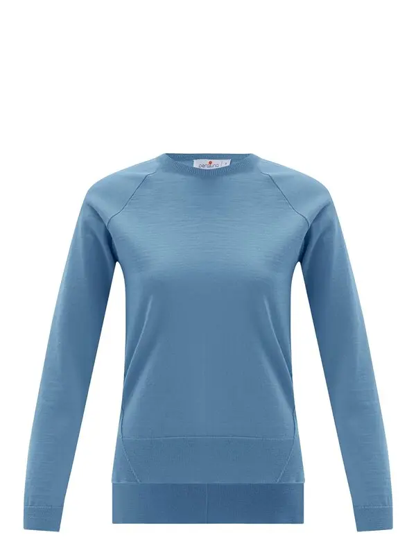 PERALUNA Asymmetric Pullover With Slit Detail - Blue