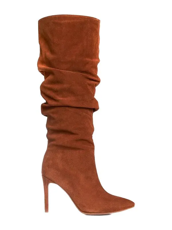 GINISSIMA Suede Knee High Boots - Brown