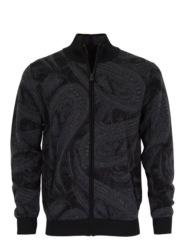 LORDS OF HARLECH Full-zip Cardigan - Black