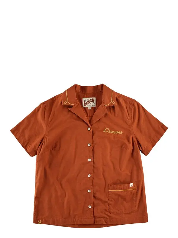 &SONS TRADING CO Damsons Double Bowling Shirt - Orange