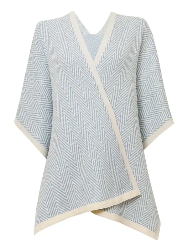 JAMES LAKELAND Chevron Knit Wrap - Blue