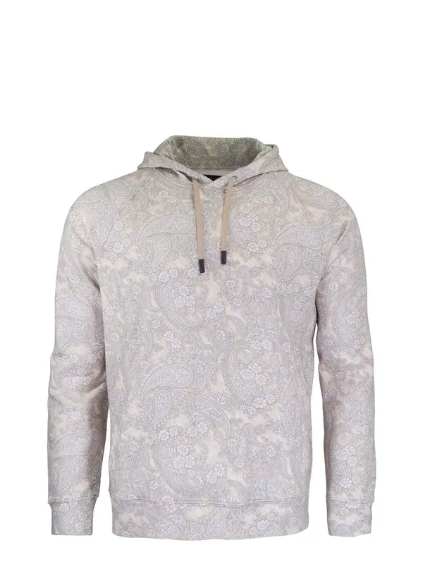 LORDS OF HARLECH Hank Paisley Fleece Hoodie - White