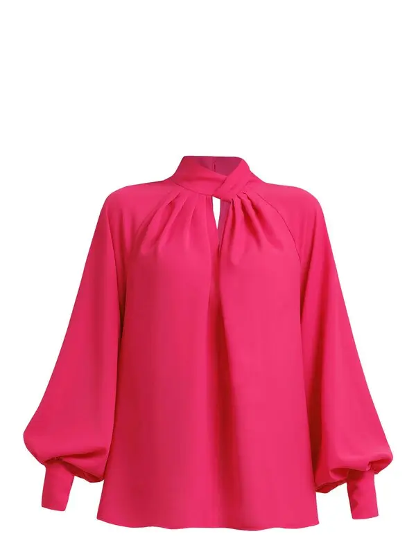 TIA DORRAINE Oversized Georgette Blouse - Pink