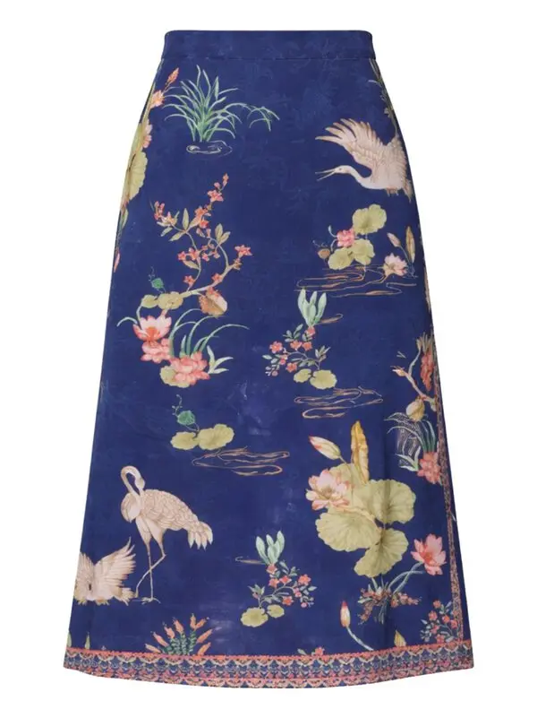 RAISHMA Kylie Printed Skirt - Blue