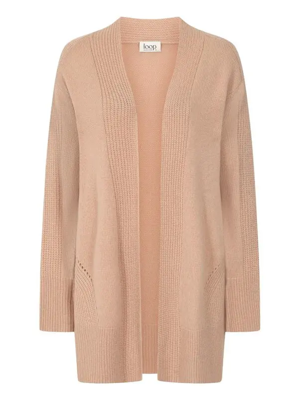 LOOP CASHMERE Edge To Edge Ribbed Cardigan - Brown