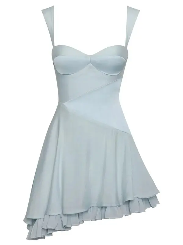 MISS CIRCLE NEW YORK Yaffa Asymmetrical Mini Dress - Blue