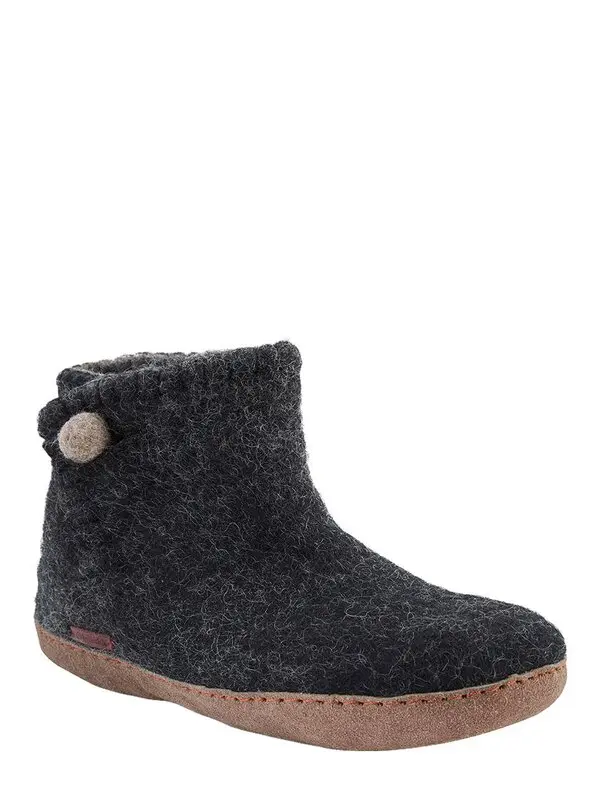 BETTERFELT Wool Felt Slipper With Suede Sole - Black