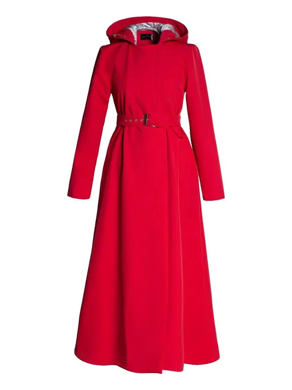 RAINSISTERS Long Waterproof A-line Coat - Red