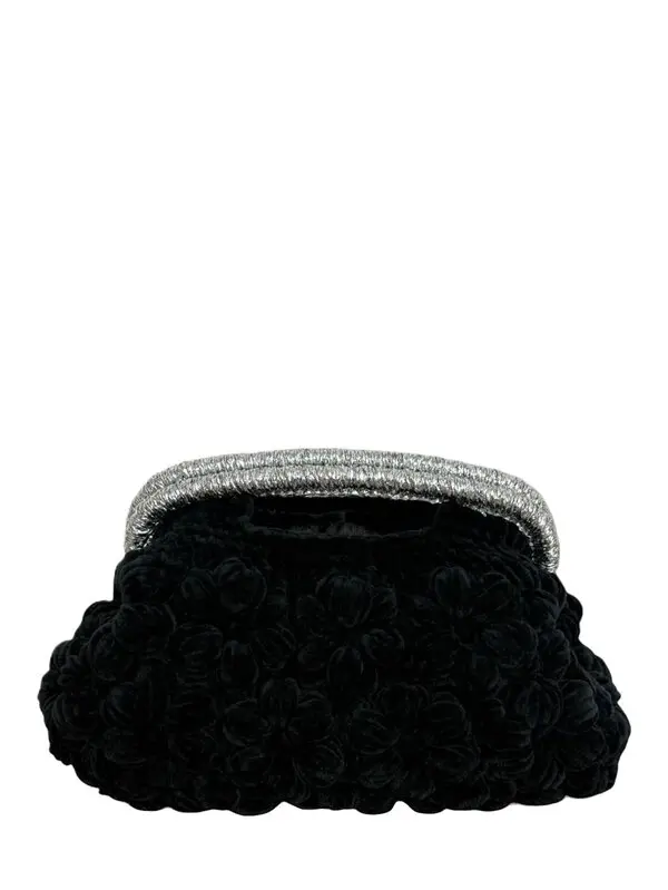 SPRINGMOONATELIER Velvet Hand-knitted Designer Bag - Black