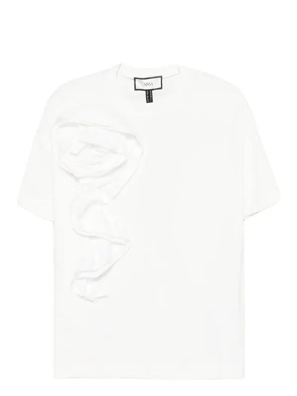 NISSA Floral-appliqué Viscose T-shirt - White