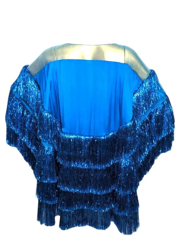 JULIA CLANCEY Luxe Cha Cha Fringe Dress - Blue