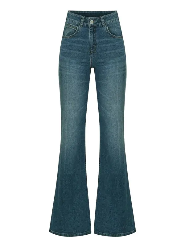 MAVLO Flared High-rise Jeans - Blue