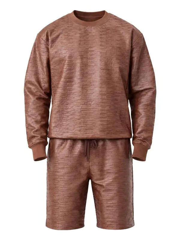 MAUI X LOLITA Vegan Leather Shorts Set - Brown