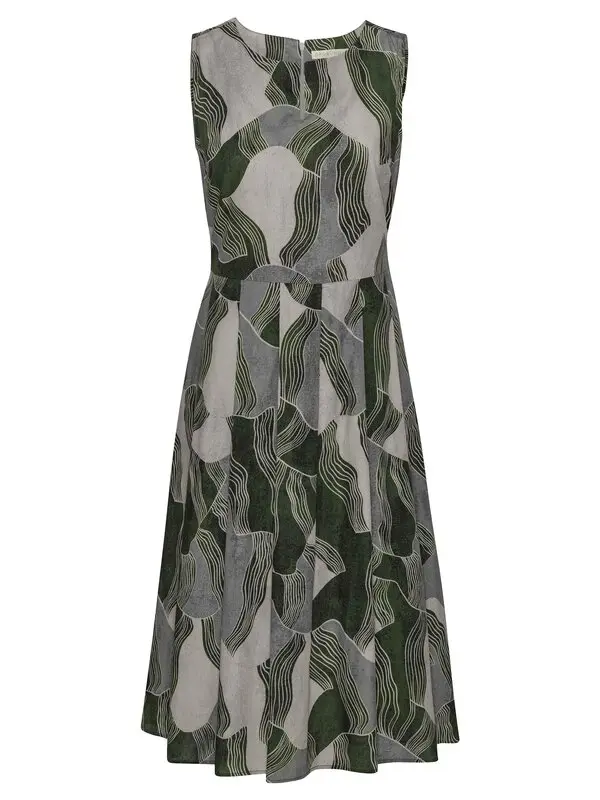 GROBUND Christiane Abstract Landscape Dress - Green