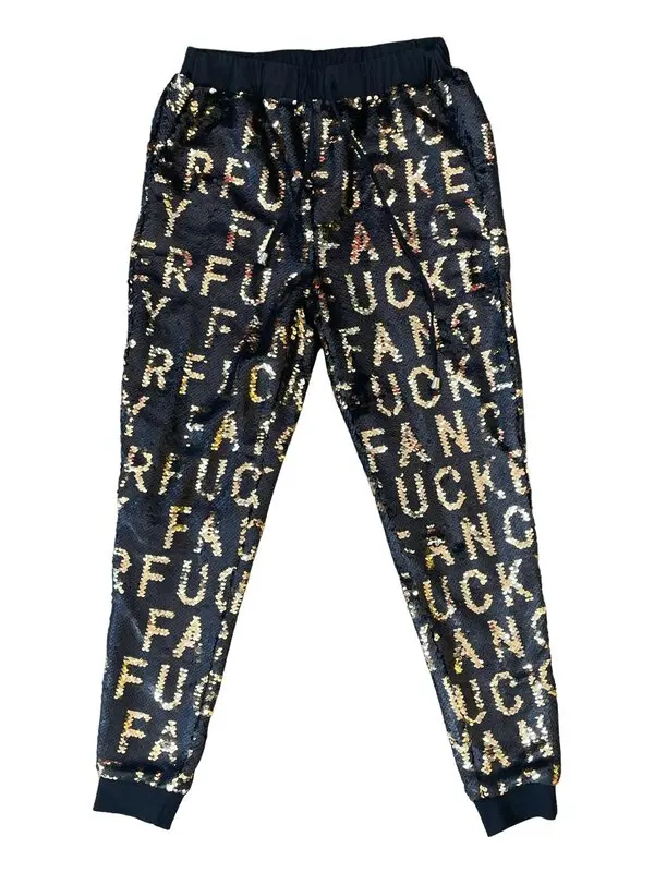 ANY OLD IRON Sequined Joggers - Black