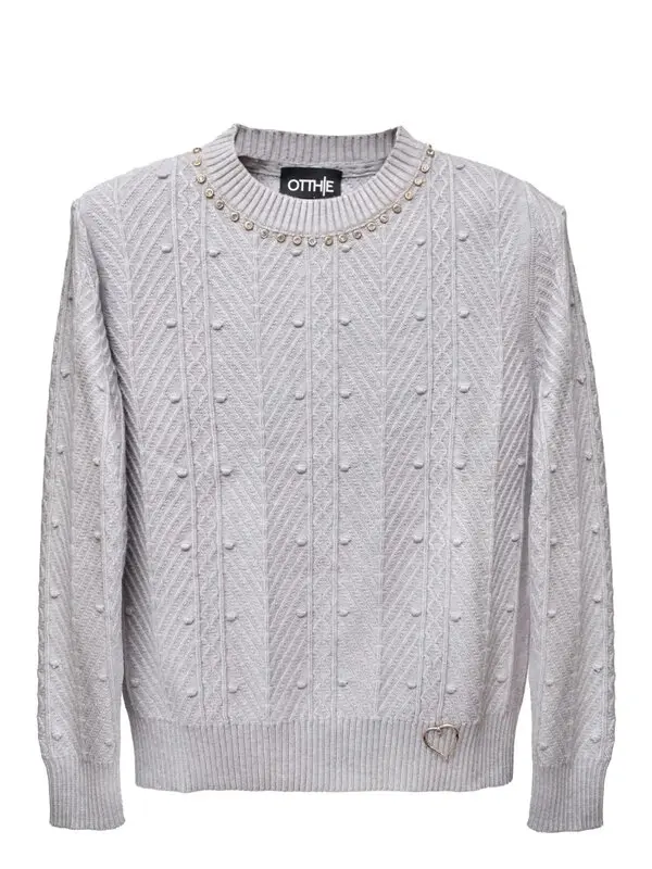 OTTHIE Embellished Knit Sweater - Grey