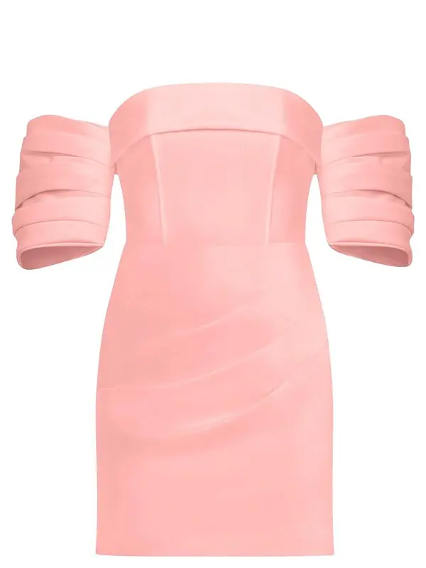 TIA DORRAINE Devotion Mini Dress With Detachable Sleeves - Pink