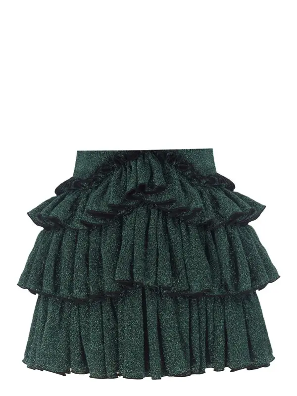 NUR KARAATA Bellano Sparkle Mini Skirt - Green