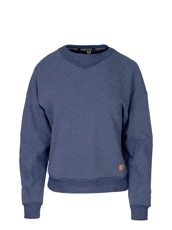 OH!ZUZA NIGHT&DAY Cotton Melange Short Sweatshirt - Blue