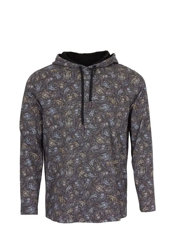 LORDS OF HARLECH Horatio Madrid Paisley Hoodie - Grey