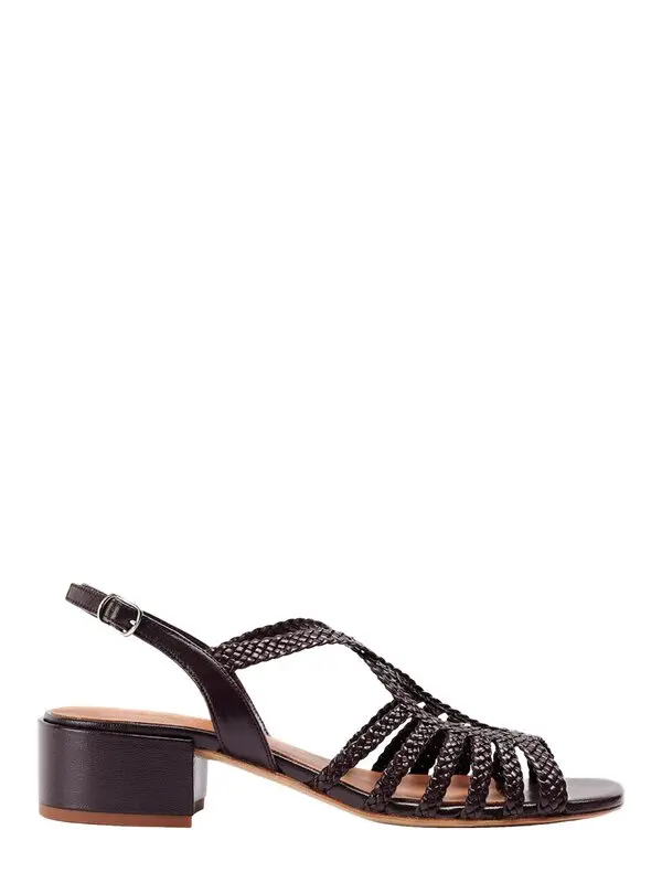 NAGUISA Raco Square-toe Low Heel Sandals - Purple