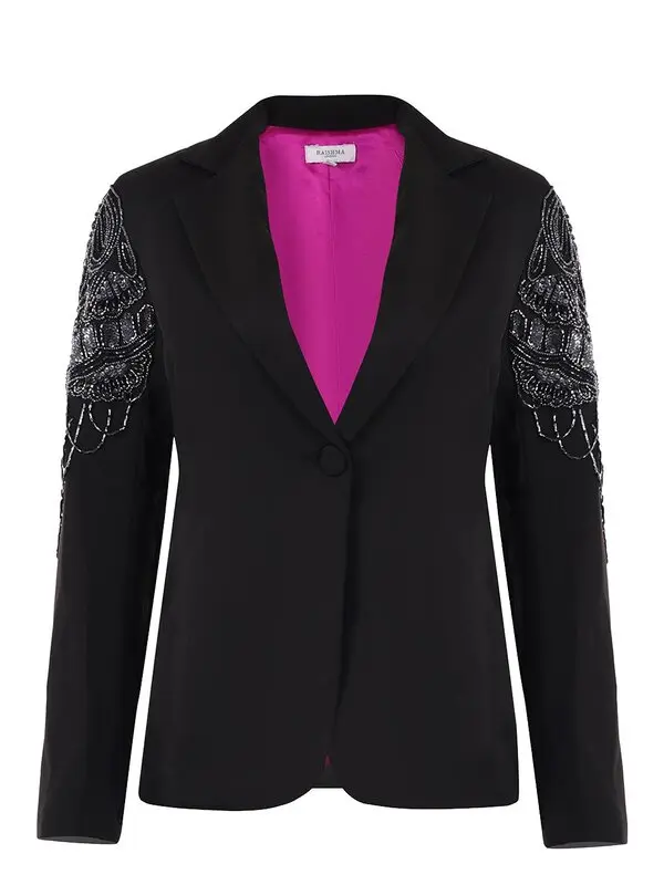 RAISHMA Embellished Tailored Jacket - Grey