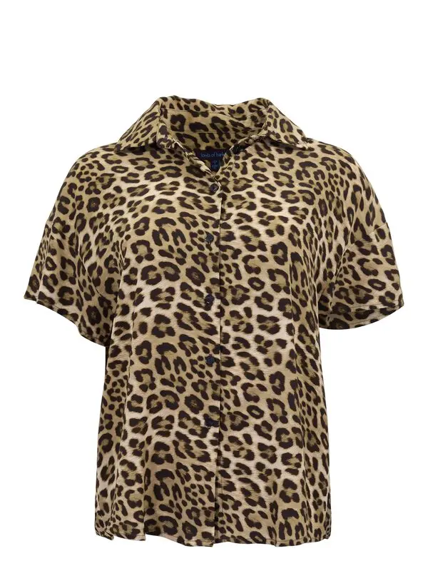 LORDS OF HARLECH Suzy Leopard Print Shirt - Brown