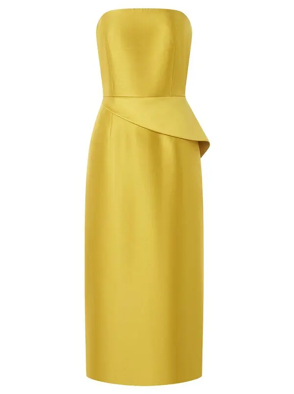 EMMA WALLACE Mari Strapless Midi Dress - Yellow