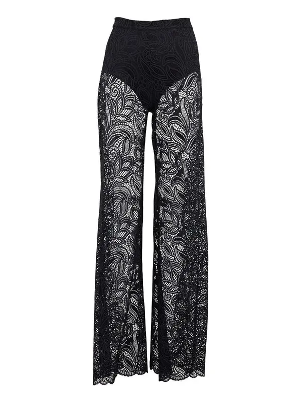 ZETAYE Lace Hem Pant - Black