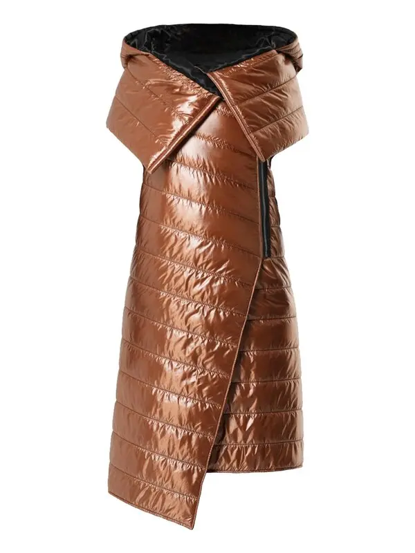 METAMORPHOZA Long Hooded Vest - Brown