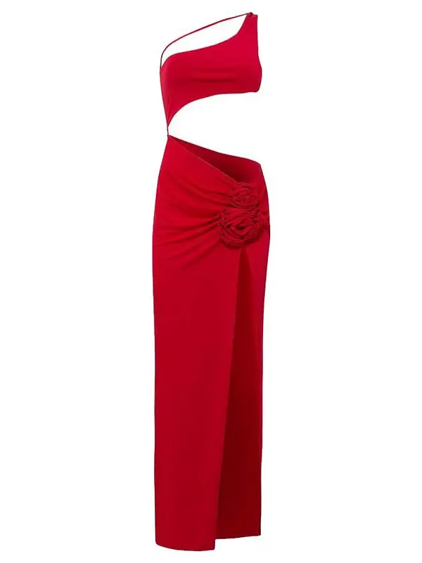 LUNA B Long Flame Dress - Red