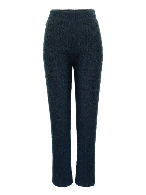 CCY CURRENCY Zigzag Mohair Pants - Green