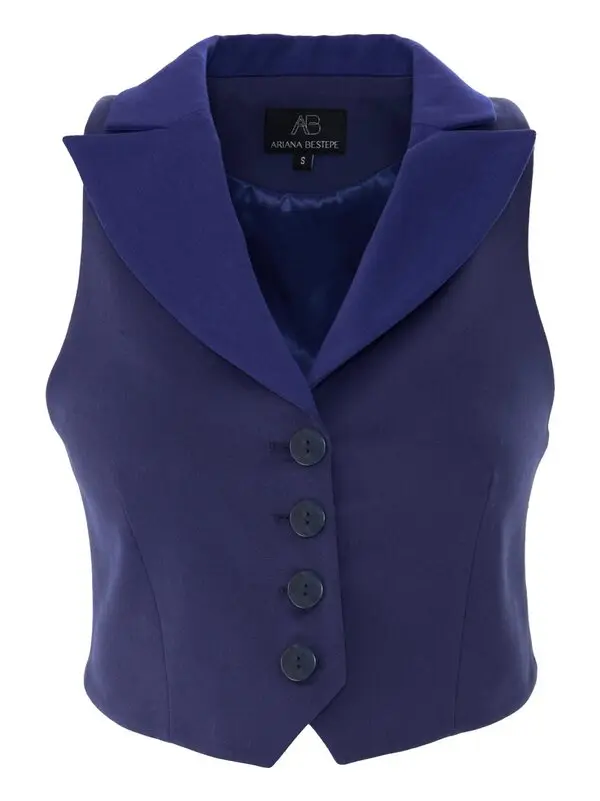 ARIANA BESTEPE Tailored Crop Vest - Blue