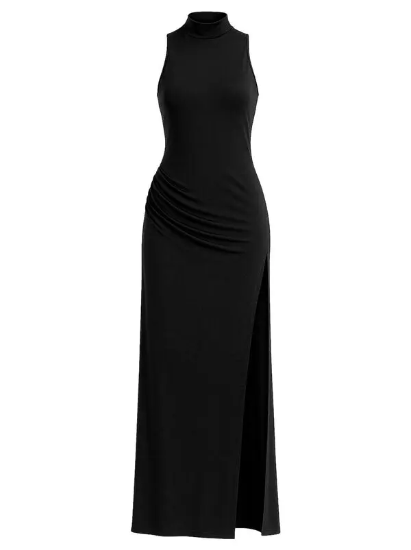 MAISON DE GALA Sophia High-neck Maxi Dress - Black