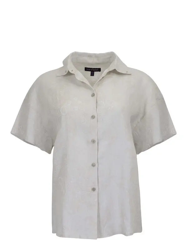 LORDS OF HARLECH Lara Paisley Linen Shirt - White