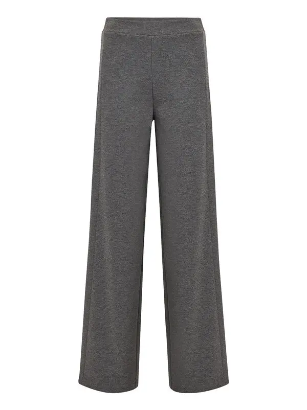 EXQUISE Relaxed Wide-leg Trousers - Grey