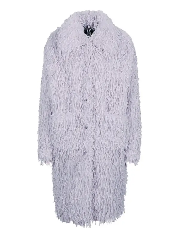 FREAKY NATION Feather Faux Fur Coat - Grey