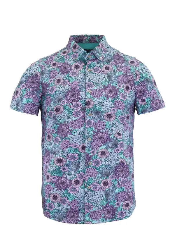 LORDS OF HARLECH Todd Garden Party Knit Shirt Spearmint - Green