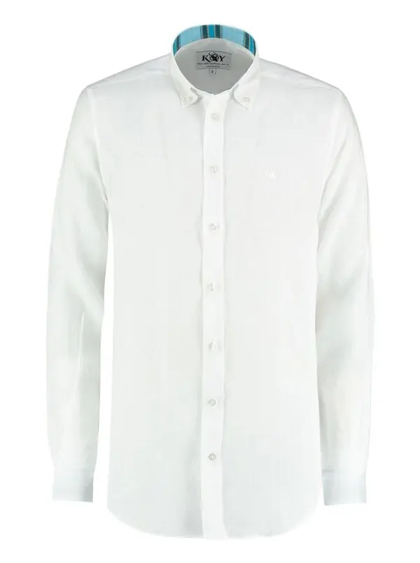 KOY CLOTHING Linen Shirt Button Down Collar - White