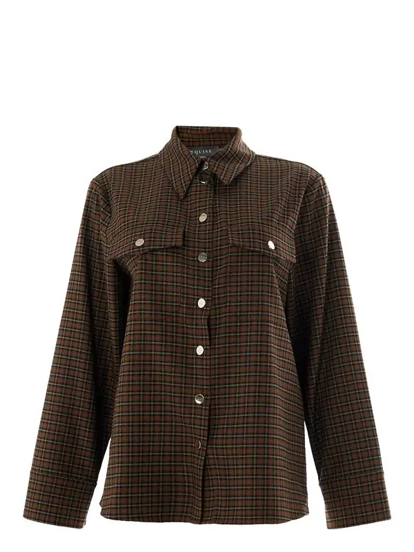 EXQUISE Hayley Long-sleeve Shirt - Brown
